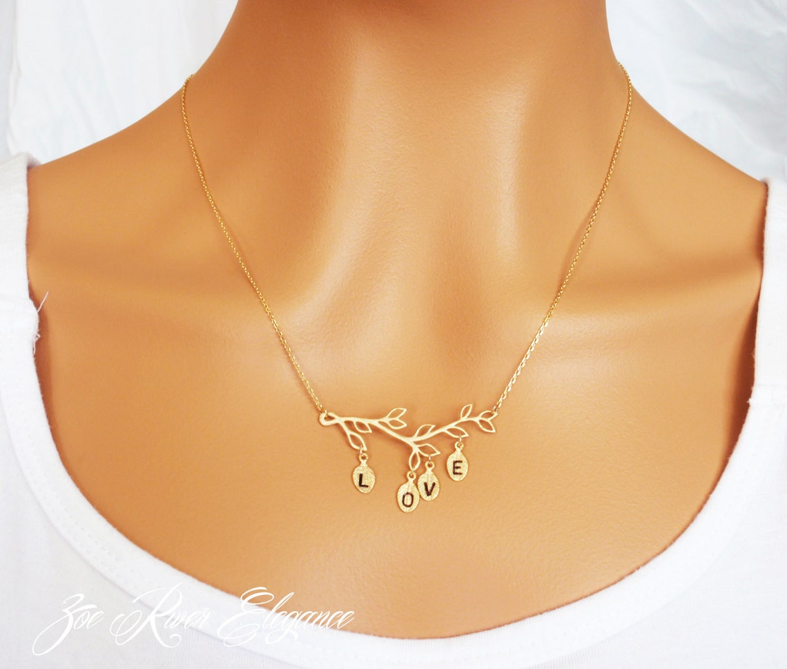 Personalized Initial Necklace. Family Tree Necklace. Silver or - Etsy