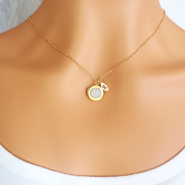 Moonstone Locket - Etsy