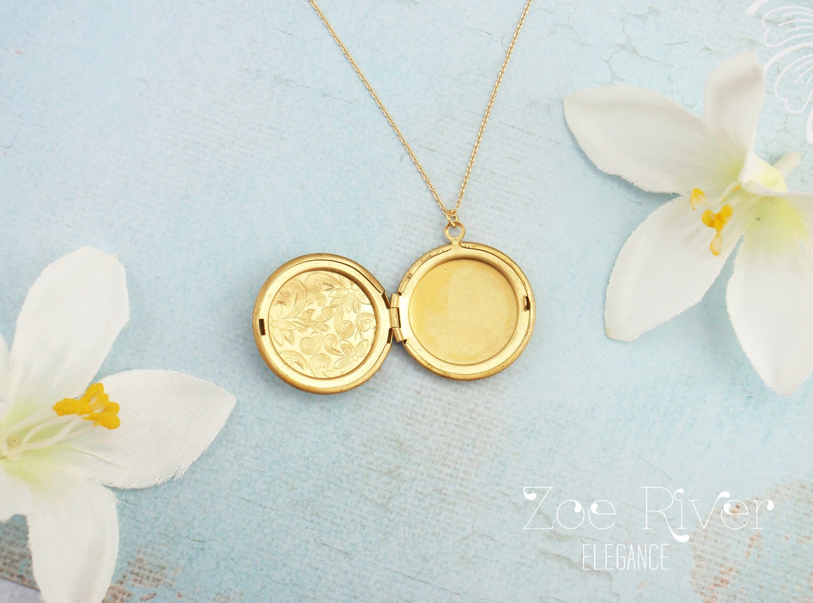 Personalized Mermaid Initial Monogram Locket Necklace. | Etsy