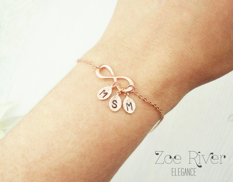 Personalized Infinity Bracelet Choose Rose Gold Silver or - Etsy
