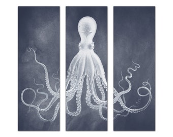 Octopus triptych | Etsy