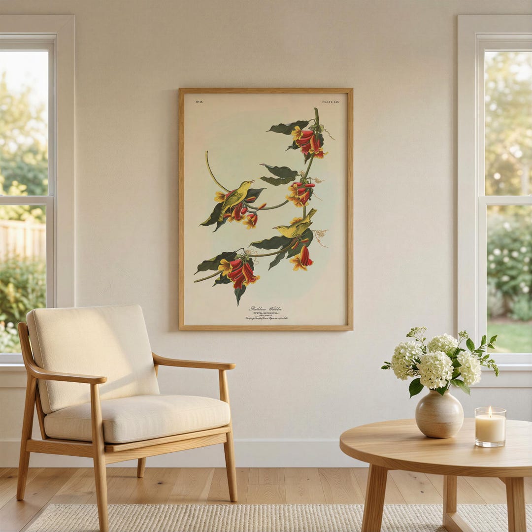 Rathbone Warbler/yellow Warbler Vintage Bird Print, Audubon Birds of ...