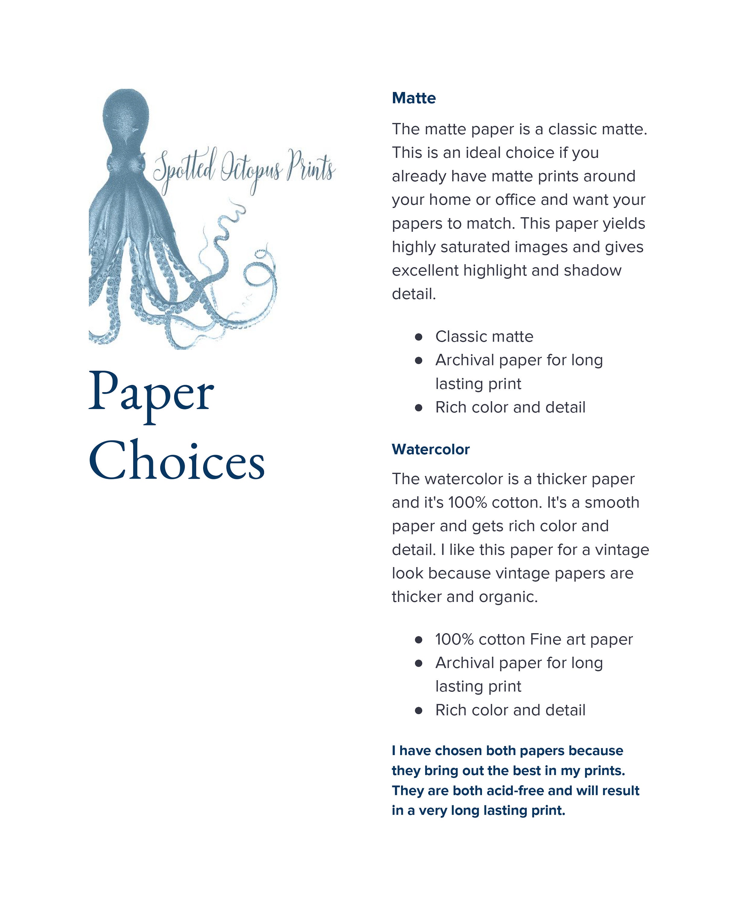 Octopus Print Set of 4 in Marine Blue Octopus Art Beach | Etsy