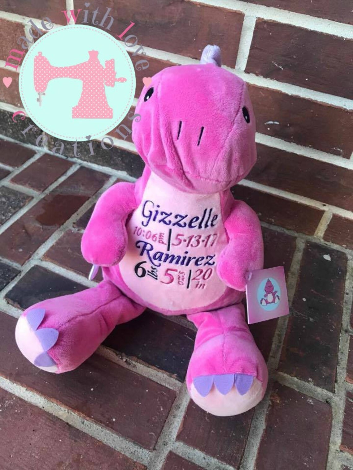 Dinosaur Custom Embroidered Stuffed Animal - Etsy