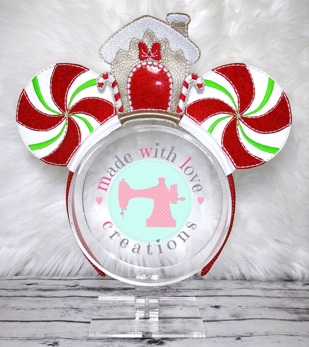 Peppermint Gingerbread House Headbands-mouse Ear - Etsy
