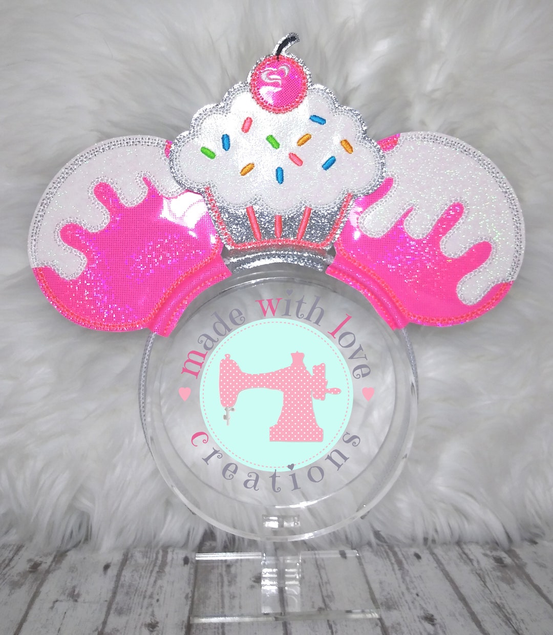 Cupcake Headbands-cupcake Mouse Ear Headbands-birthday Cupcake Mouse ...