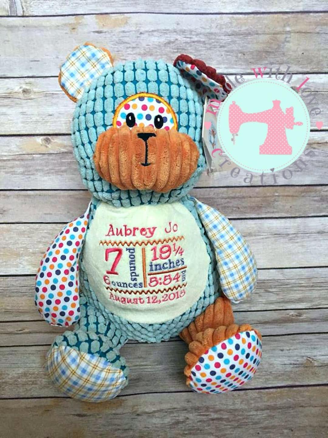 Bear Custom Embroidered Stuffed Animal - Etsy