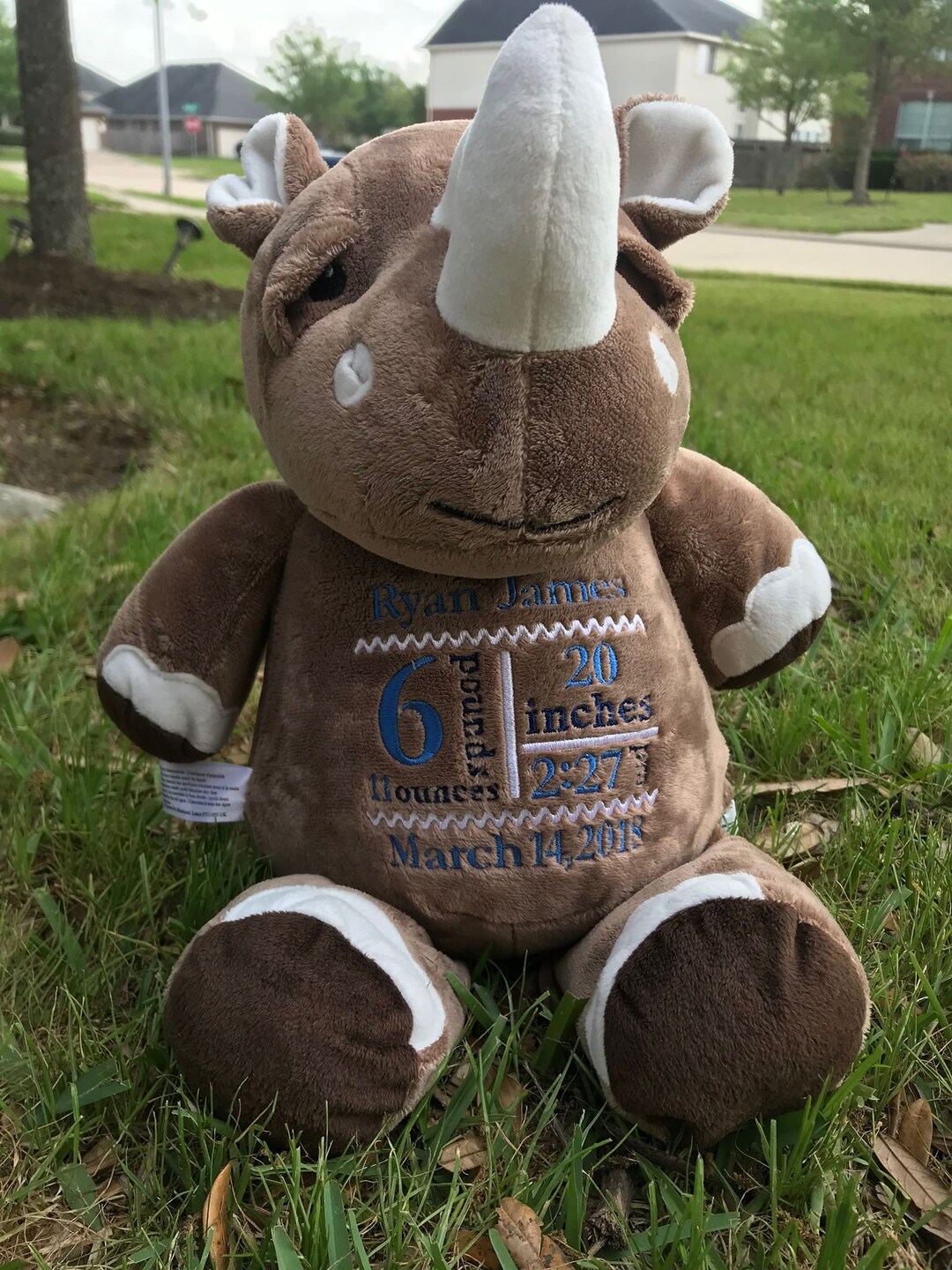 Zoo Custom Embroidered Stuffed Animal-rino-zebra-lion-tiger-koala ...