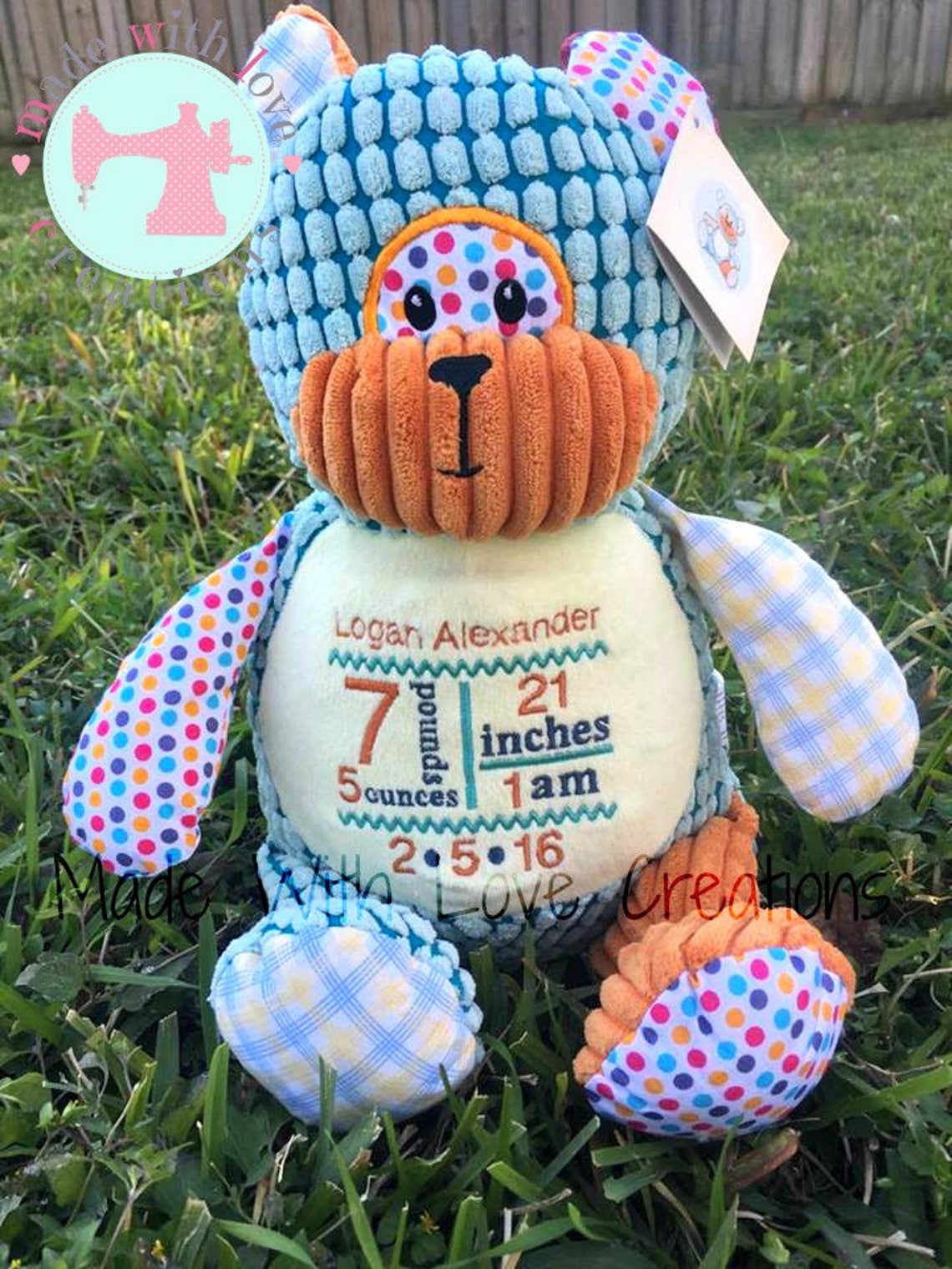 Bear Custom Embroidered Stuffed Animal | Etsy