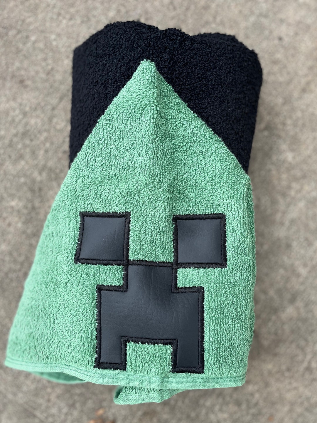 Block Hooded Towel - Embroidered Video Game Character - Etsy
