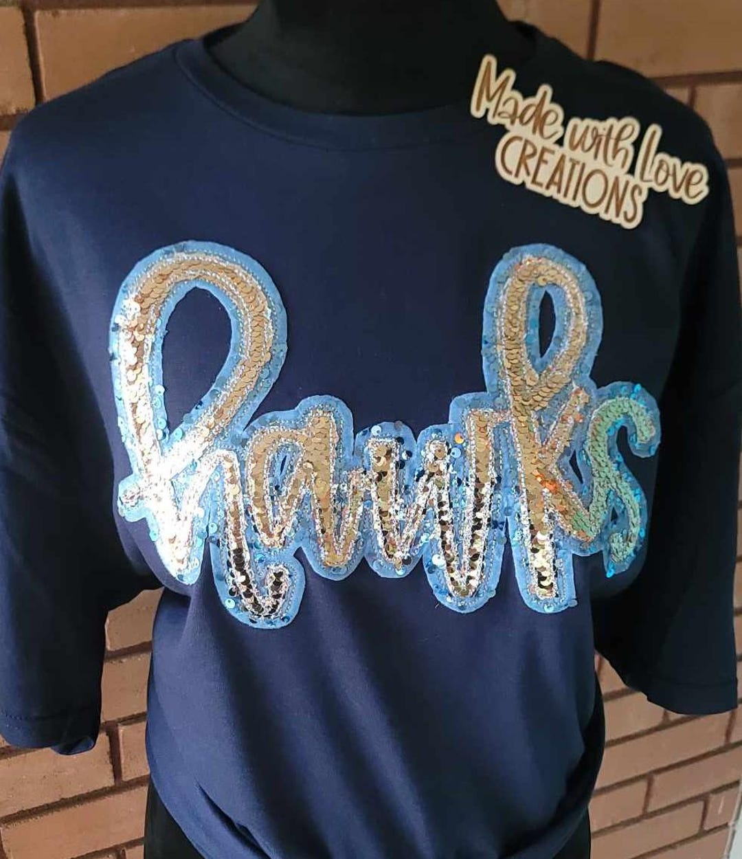 HAWKS Shirt, Spirit Shirt, School Spirit, Embroidered HAWKS Team Shirt ...