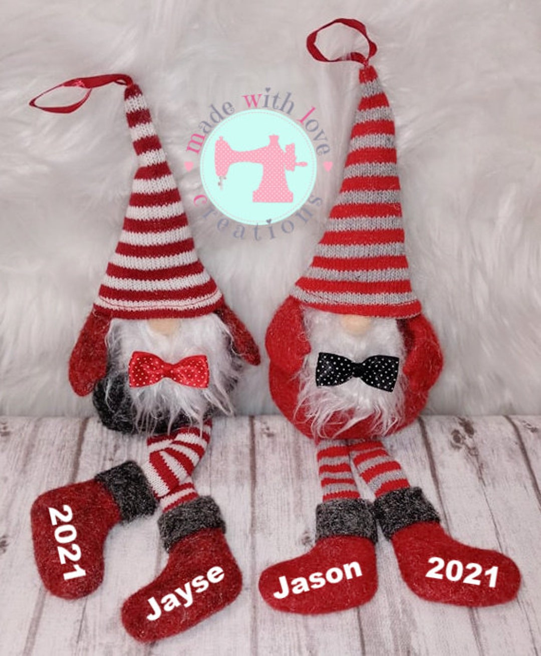 Personalized Christmas Gnome Ornament-custom Gnome Christmas Ornaments ...