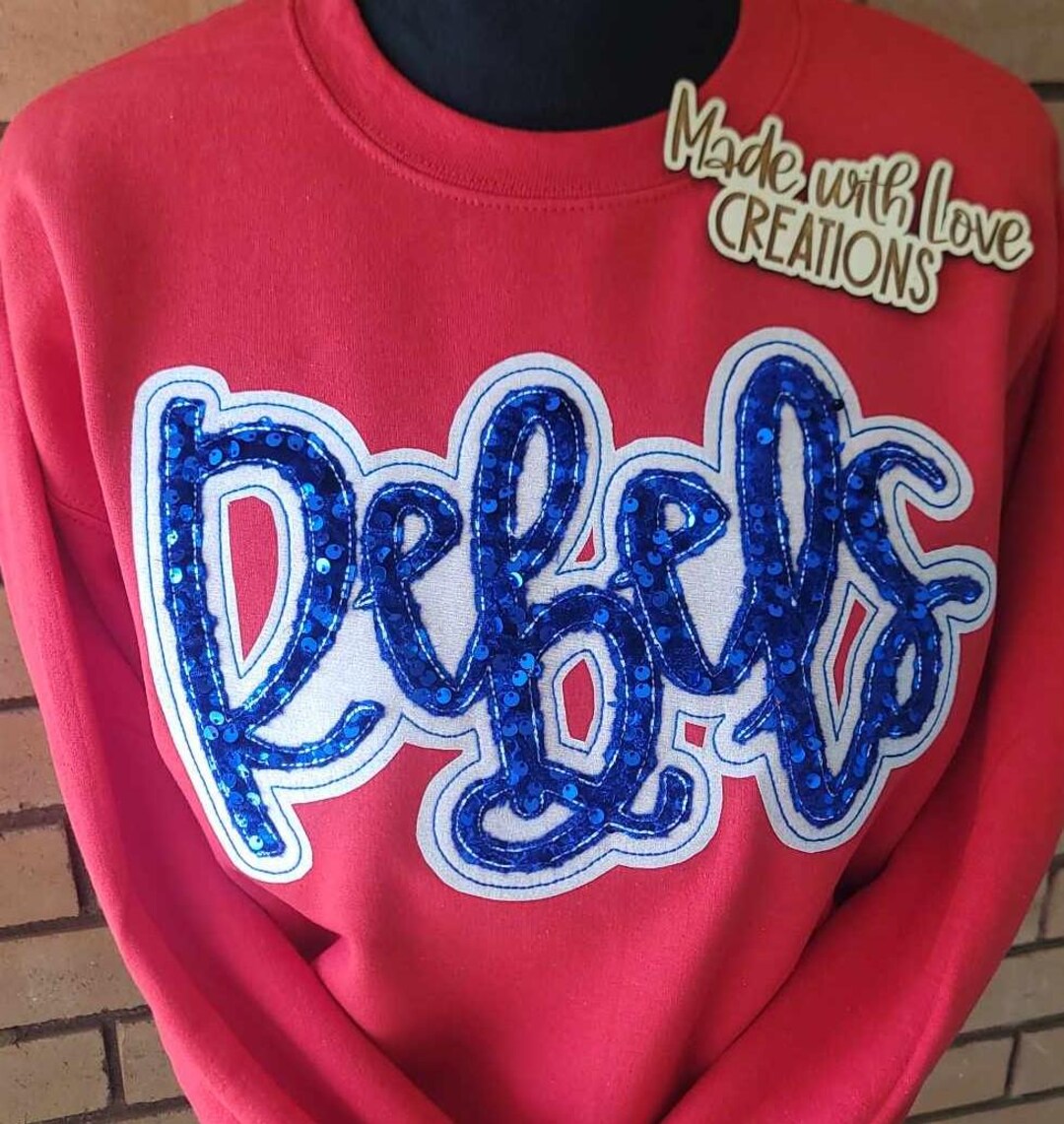 REBELS Shirt, Spirit Shirt, School Spirit, Embroidered REBELS Team ...
