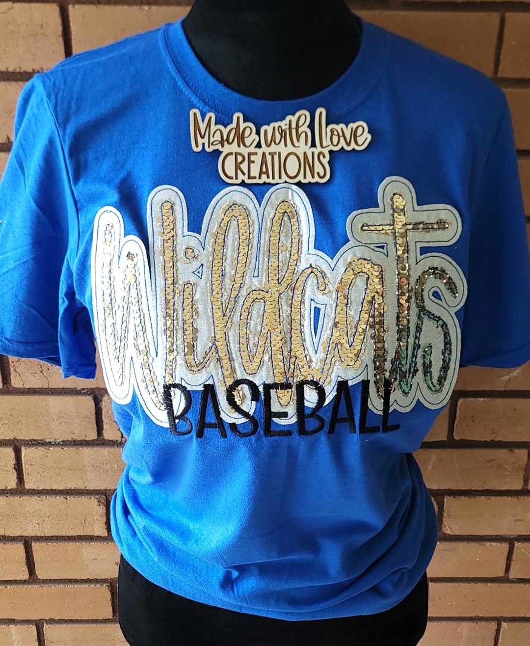 Embroidered Wildcats Baseball Spirit Shirt, Sequin Team Shirt - Etsy