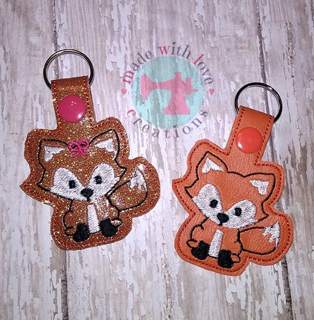 Fox Snap Tab Fox Key Fob-custom Snap Tab-fox Keychain - Etsy