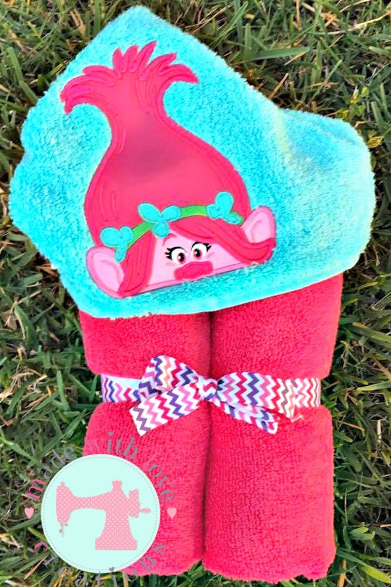 Troll Inspired Hooded Towels-Kids Hooded Towel-Character | Etsy