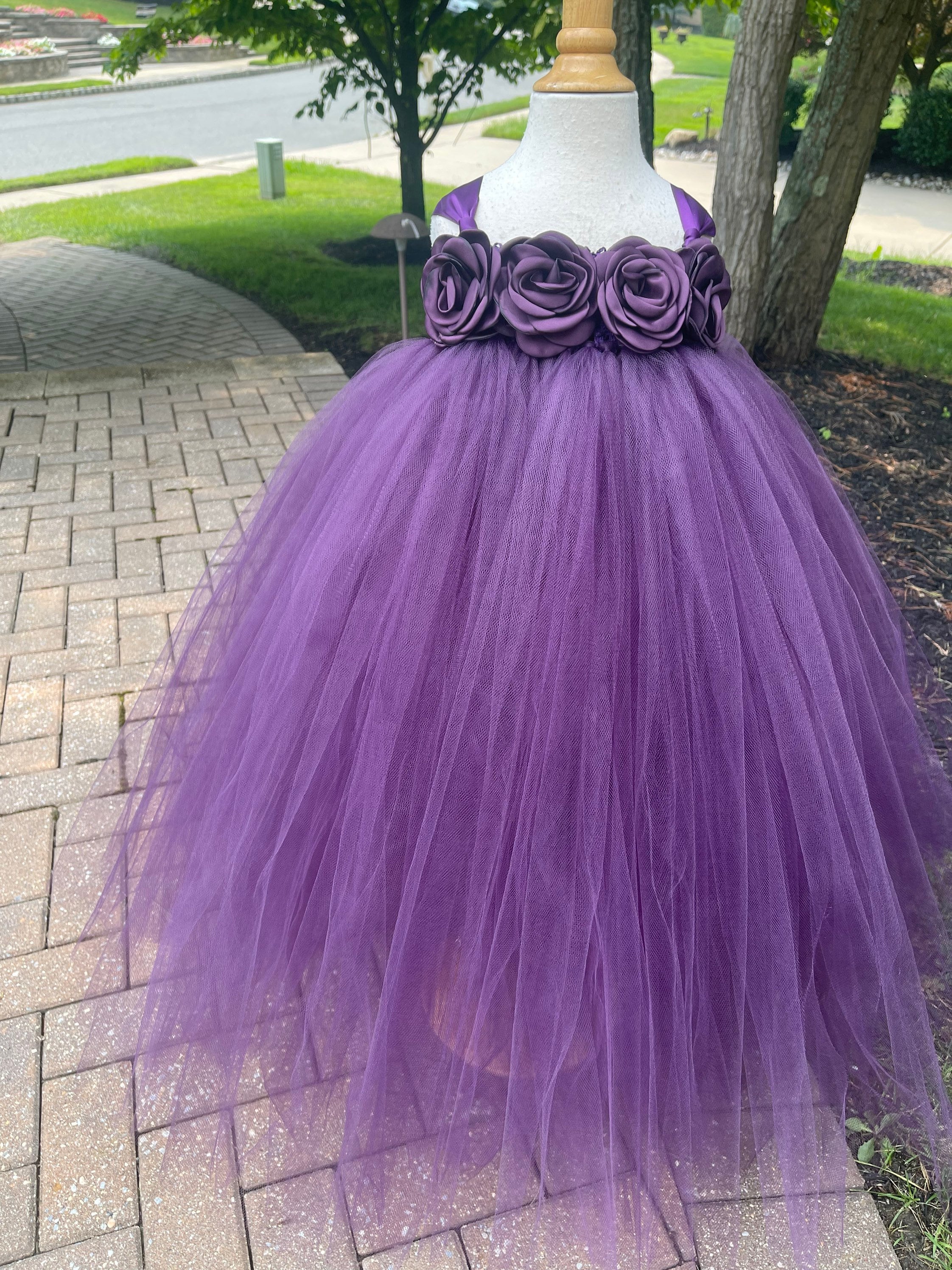 Plum Tutu Dress Plum Flower Girl Dress Plum Princess Dress. | Etsy