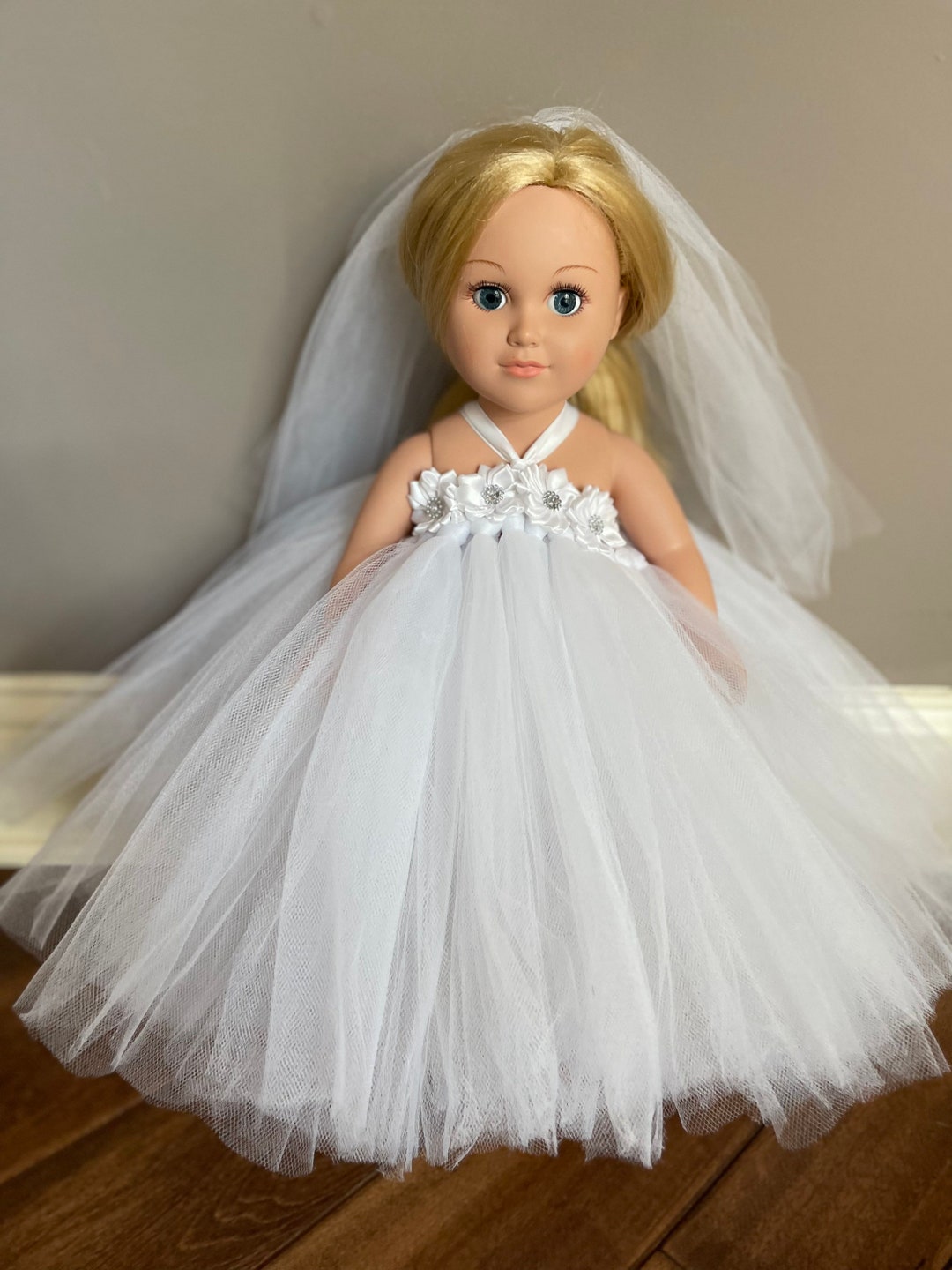 18" Doll Communion Dress by My Precious Tutu, Communion Dress, Doll ...