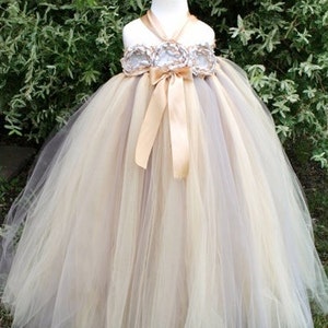 Beige Flower Girl Dress, Flower Girl Dresses, Jr Bridesmaid Dress ...