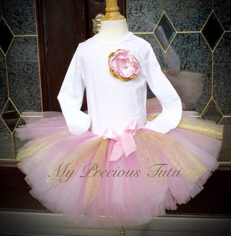 Birthday Tutu Set, Birthday Tutu, Pink and Gold Tutu, 1st Birthday ...