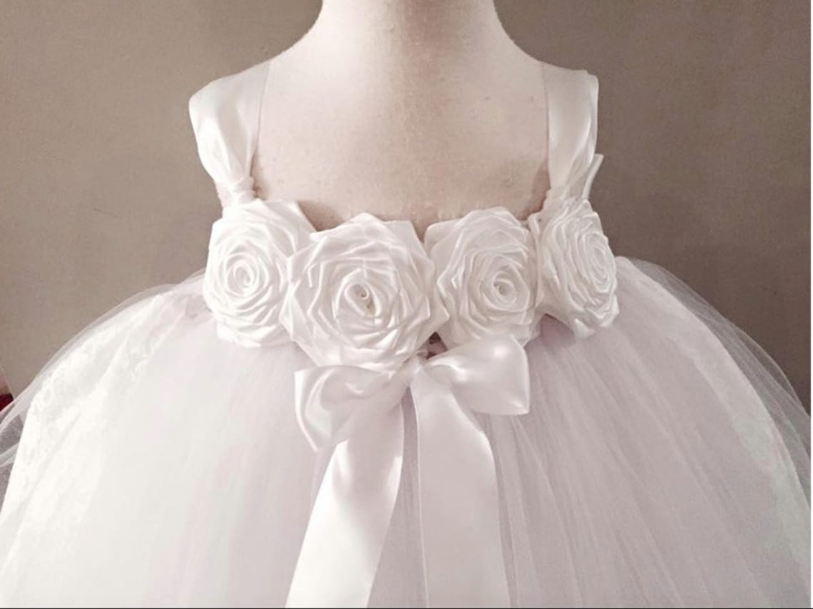 Tutú blanco y plateado vestido de tutú rosa satén vestido - Etsy España