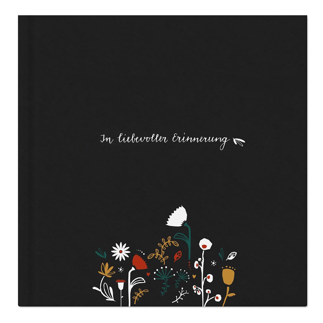 Black Condolence Book for the Funeral Service in Loving Memory Vintage ...