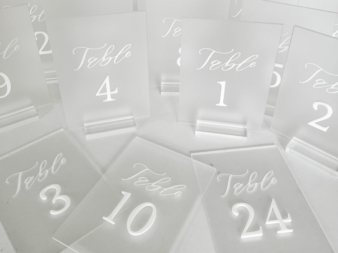 Frosted Acrylic Wedding Table Numbers - Etsy