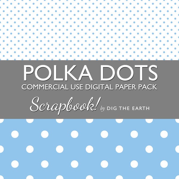 INSTANT DOWNLOAD Polka Dots Digital Collage Sheets 12x12 Inch Set of 12 ...