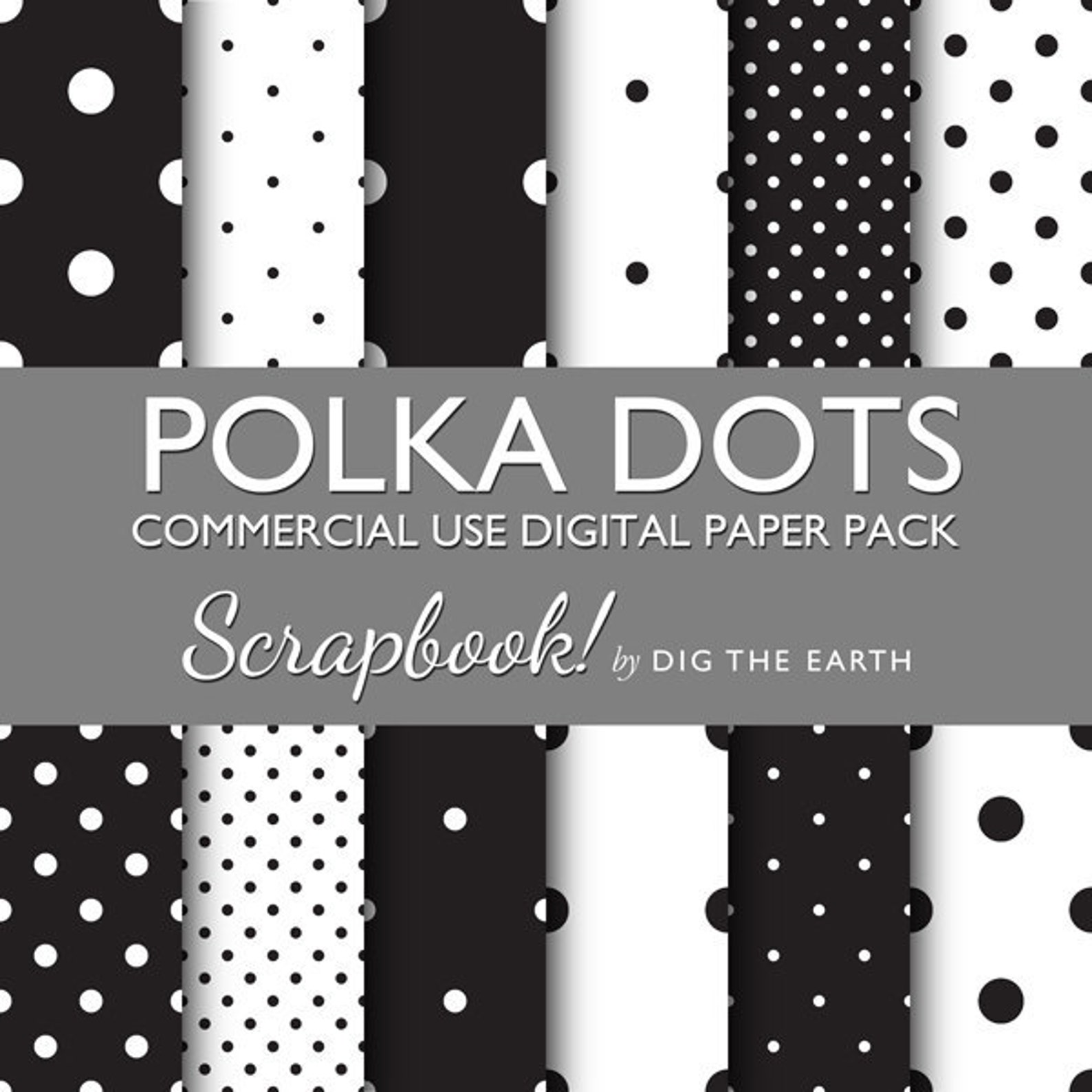 Instant Download Polka Dots Digital Collage Sheets 12x12 Inch Set of 12 ...