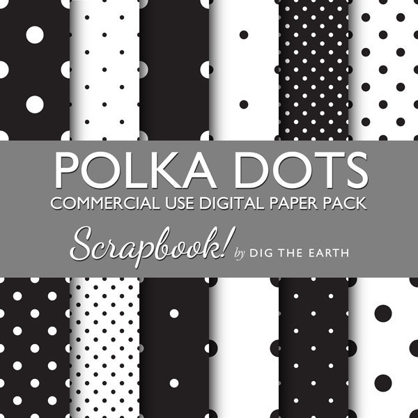 Instant Download Polka Dots Digital Collage Sheets 12x12 Inch Set of 12 ...