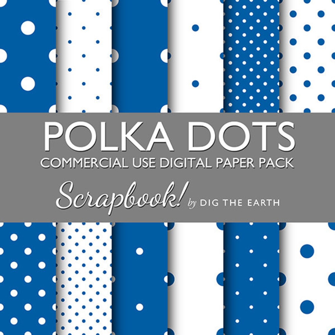 INSTANT DOWNLOAD Polka Dots Digital Collage Sheets 12x12 Inch Set of 12 ...