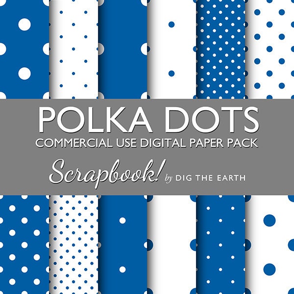INSTANT DOWNLOAD Polka Dots Digital Collage Sheets 12x12 Inch Set of 12 ...