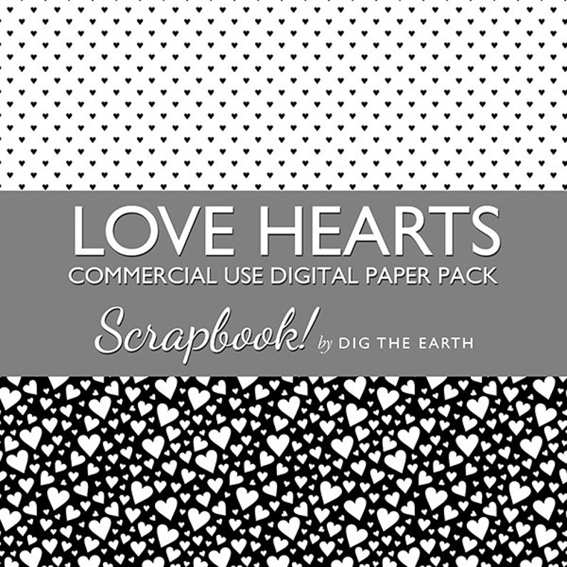 Instant Download Love Hearts Wallpaper Digital Collage Sheets 12x12 ...