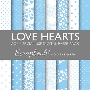Instant Download Love Hearts Wallpaper Digital Collage Sheets 12x12 ...