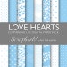 Love Hearts Baby Blue Digital Paper: 12x12 Scrapbook Kit (digital ...