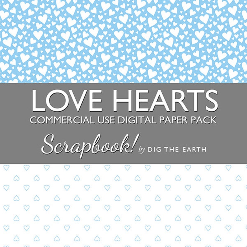 Instant Download Love Hearts Wallpaper Digital Collage Sheets 12x12 ...
