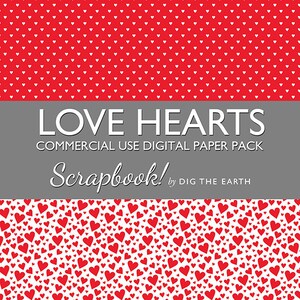 Instant Download Love Hearts Wallpaper Digital Collage Sheets 12x12 ...