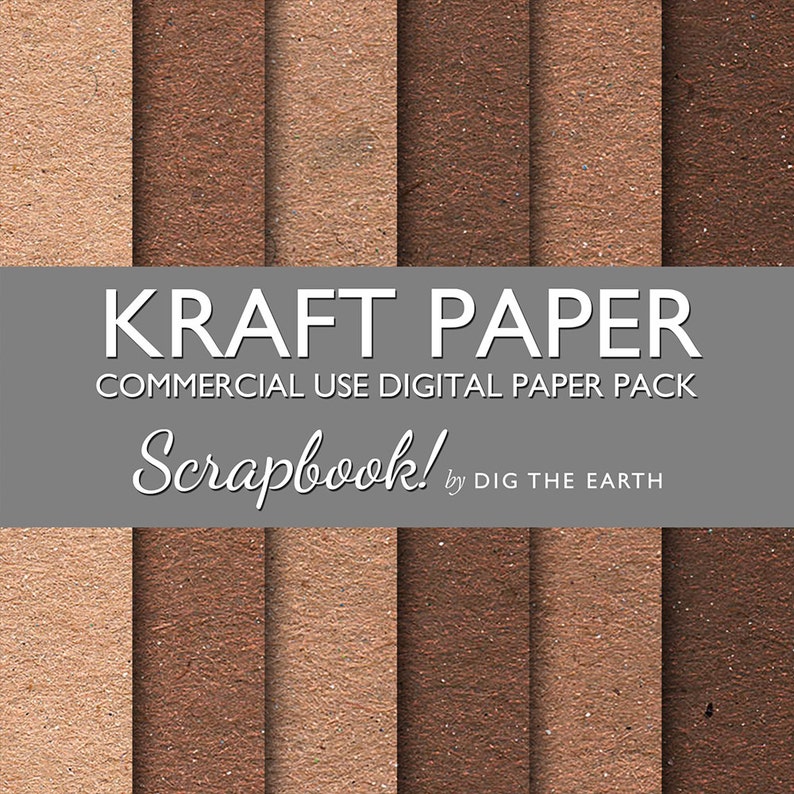 INSTANT DOWNLOAD Kraft Paper Digital Collage Sheets 12x12 Inch Set of 6 ...