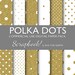 INSTANT DOWNLOAD Gold Glitter Polka Dots Digital Paper 12x12 Inch Set ...