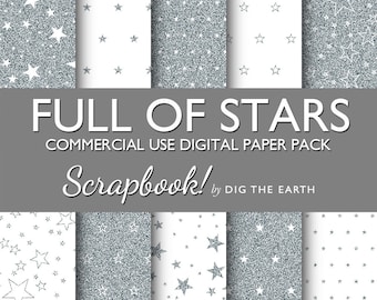 Silver Digital Paper - Etsy