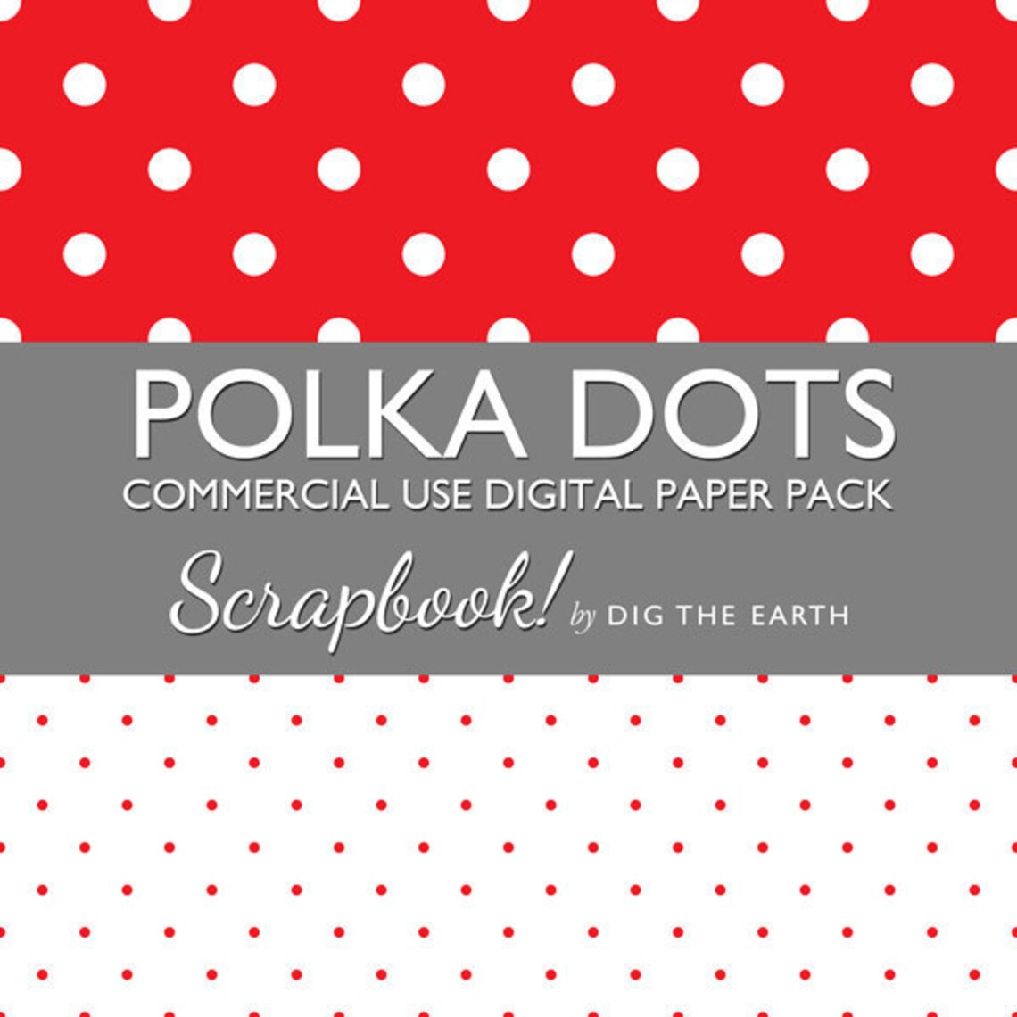 INSTANT DOWNLOAD Polka Dots Digital Collage Sheets 12x12 Inch Set of 12 ...