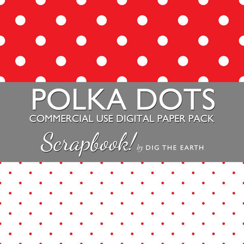 INSTANT DOWNLOAD Polka Dots Digital Collage Sheets 12x12 Inch Set of 12 ...