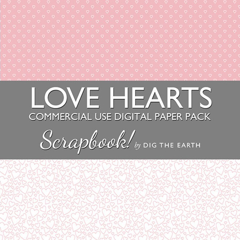 Instant Download Love Hearts Wallpaper Digital Collage Sheets 12x12 ...