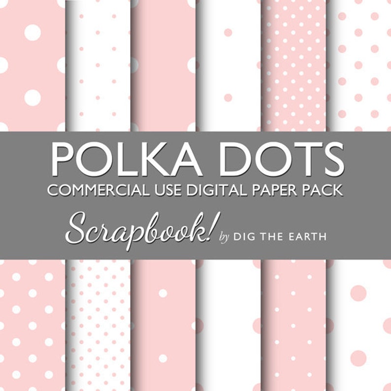 INSTANT DOWNLOAD Polka Dots Digital Collage Sheets 12x12 Inch Set of 12 ...