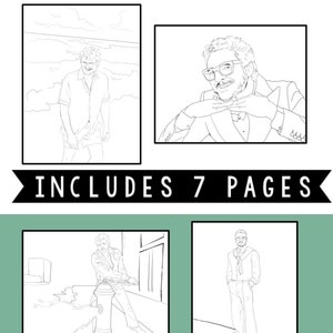 Printable or Digital Pedro Pascal Coloring Pages - Daddy Pack Coloring ...