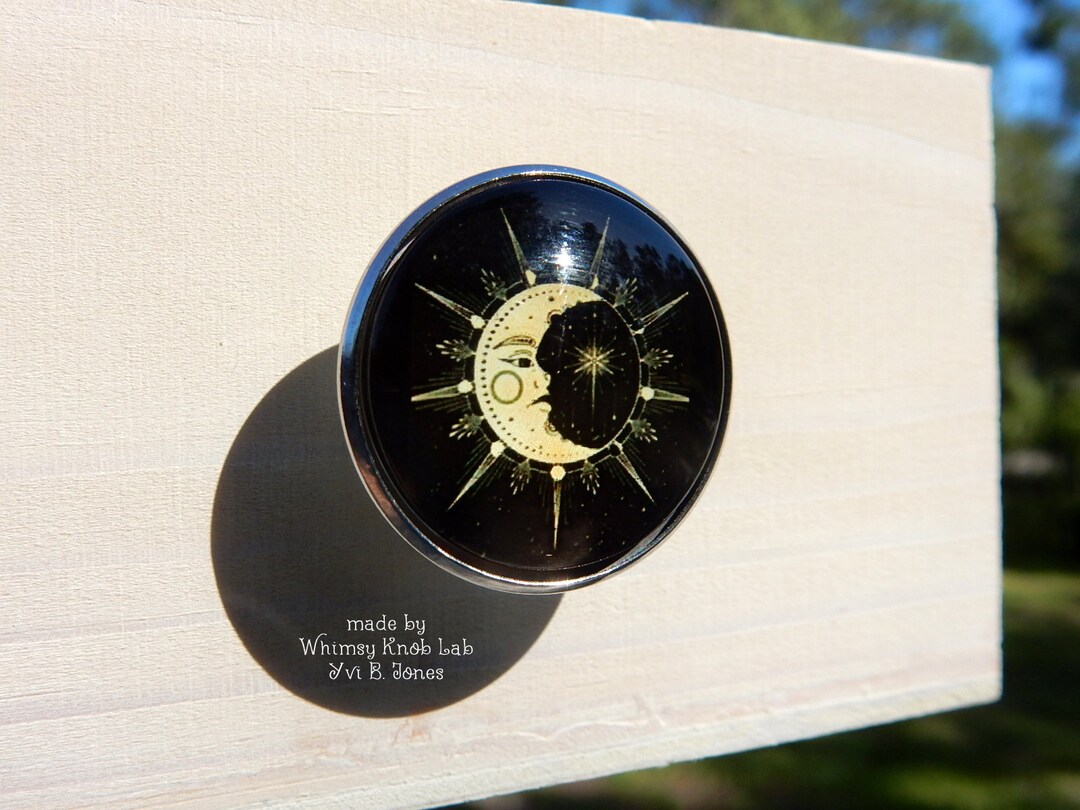 1 Inch Sun and Moon Celestial Cabinet Drawer Pull Knob Office - Etsy