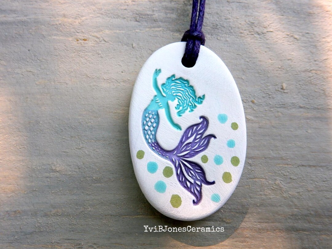 Mermaid Aroma Essential Oil Diffuser Pendant, Vegan Jewelry for ...