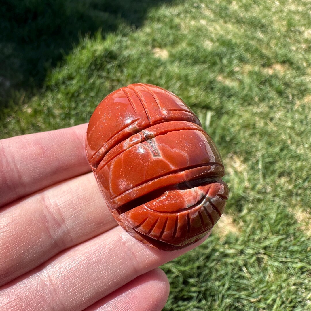 Red Ocean Jasper Scarab Beetle Carving - Etsy