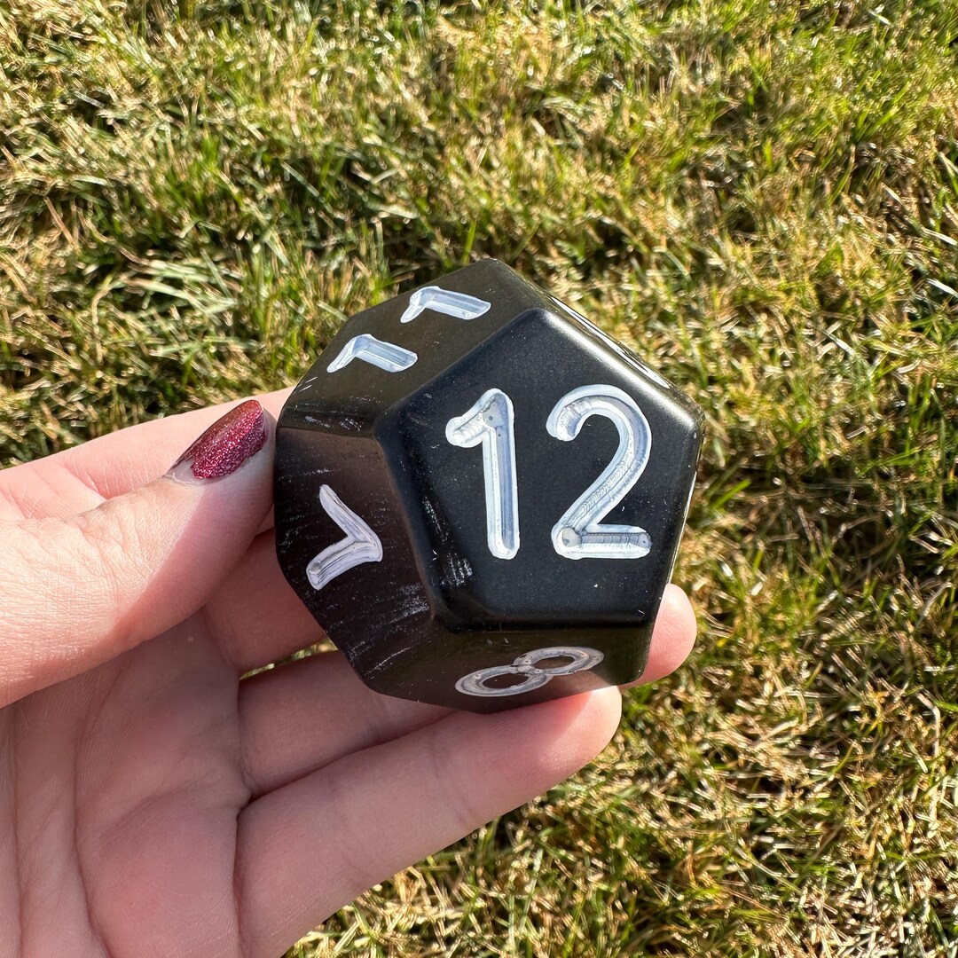 Jumbo Twelve-sided Dice — Obsidian - Etsy