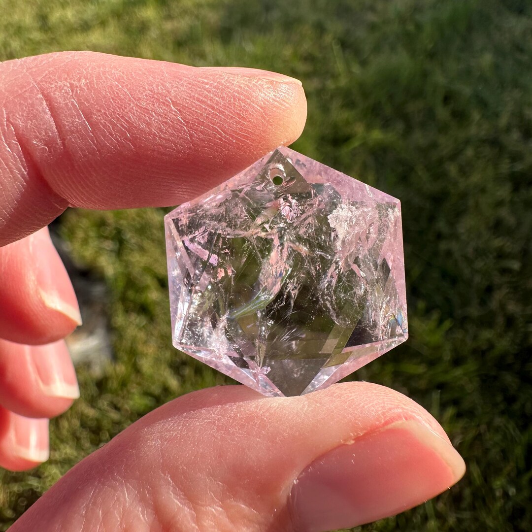 Crystal Hexagons Stars W/ Drill Hole —amethyst, Clear Quartz, Rose ...